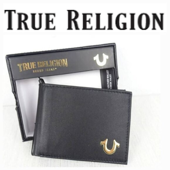 True Religion | Bags | True Religion Horseshoe Logo Rfid Leather Slim ...